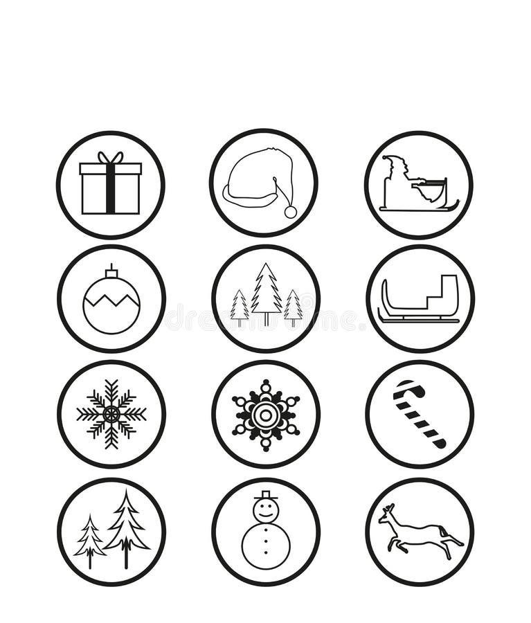 Julsymboler, vektor vektor illustrationer. Illustration av noel - 81800998