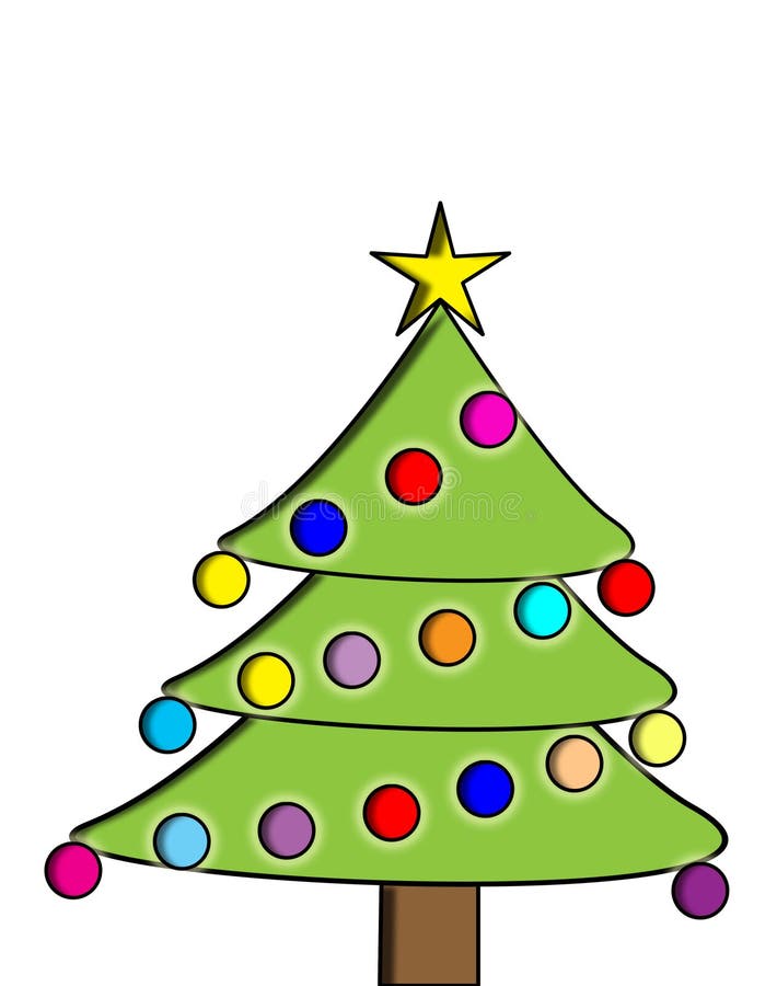 Tecknad julgran stock illustrationer. Illustration av orange - 27811098