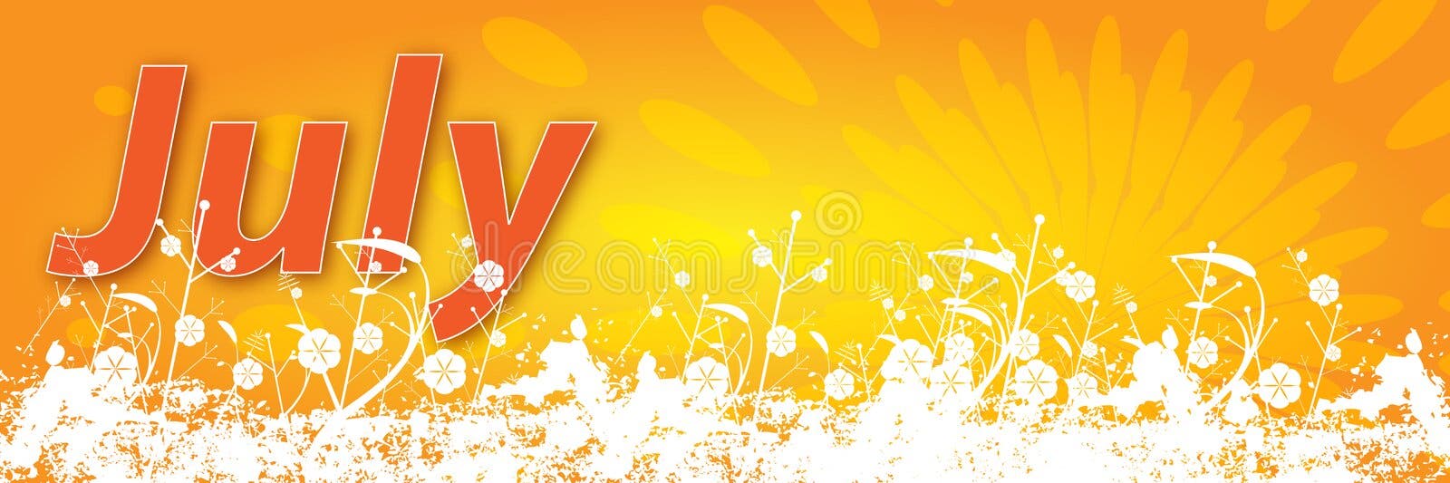 July Month of the Year Freehand Text Stock Vector - Illustration of ...