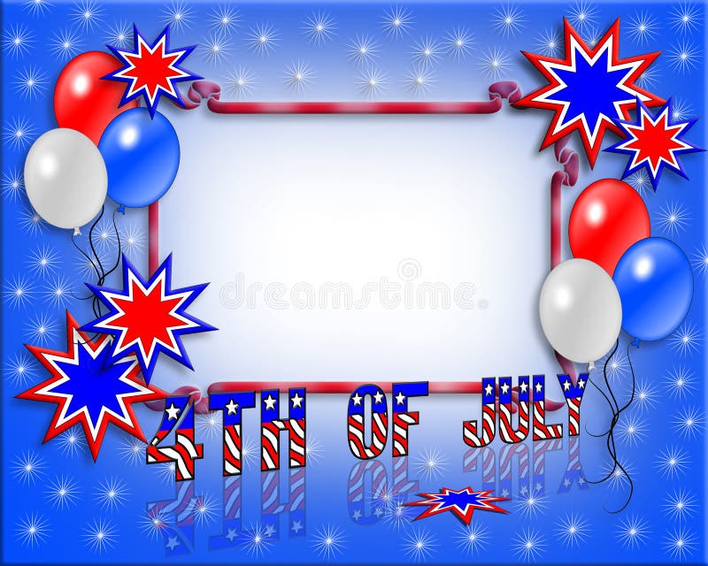 July 4th frame invitation stock illustration. Illustration of ...