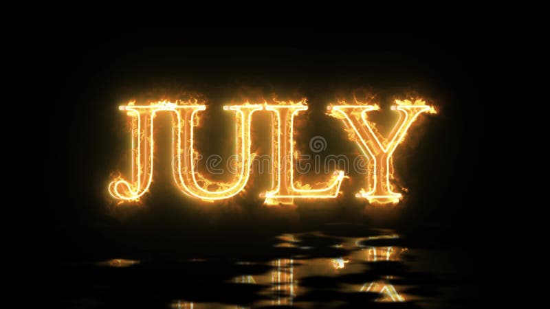 July Burning Fire with Reflection on Black Background Stock Footage ...