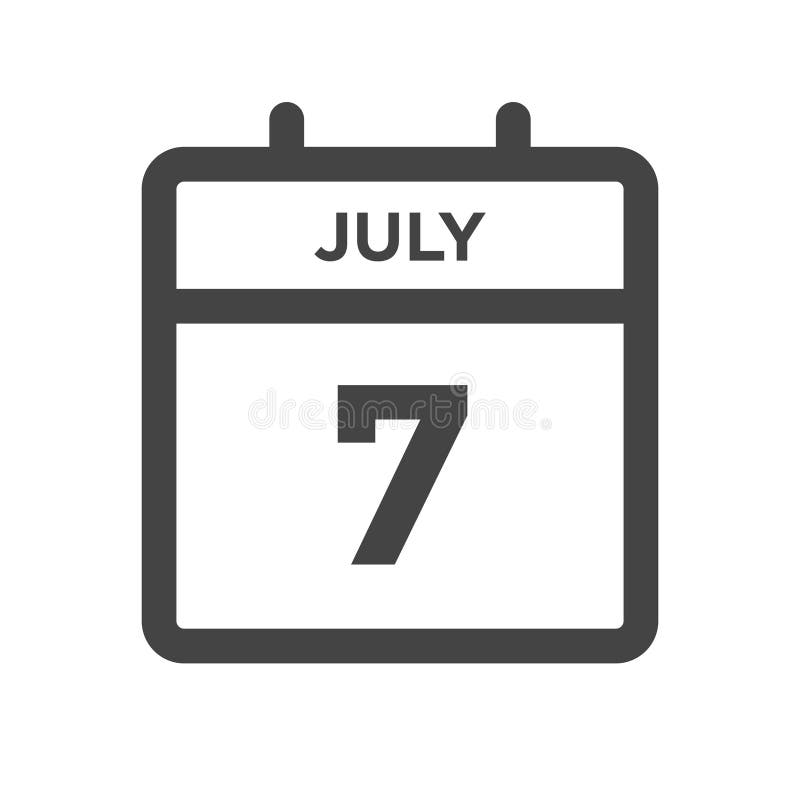 July 7 Calendar Day or Calender Date for Deadlines or Appointment Stock ...