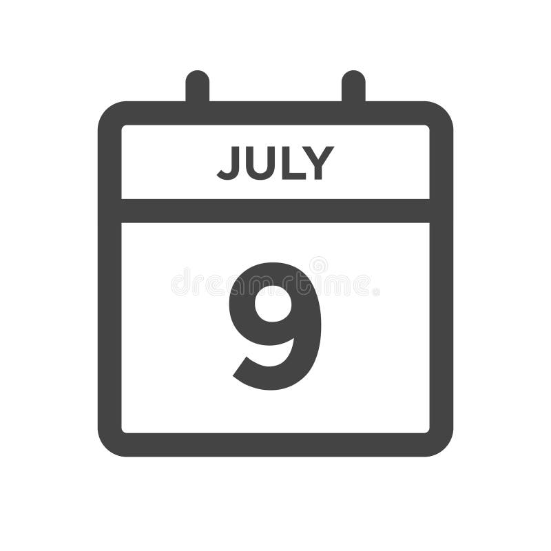 July 9 Calendar Day or Calender Date for Deadlines or Appointment Stock ...