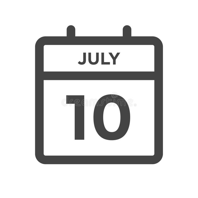 July 10 Calendar Day or Calender Date for Deadlines or Appointment ...