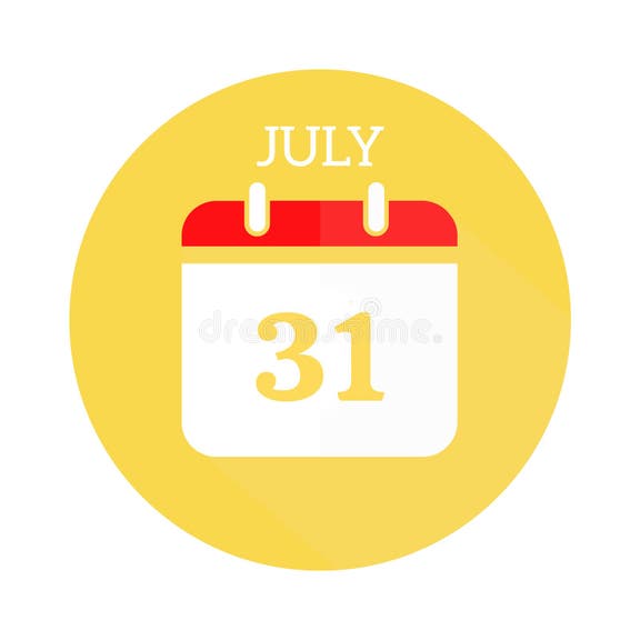 July 31 calendar flat icon stock illustration. Illustration of graphic ...