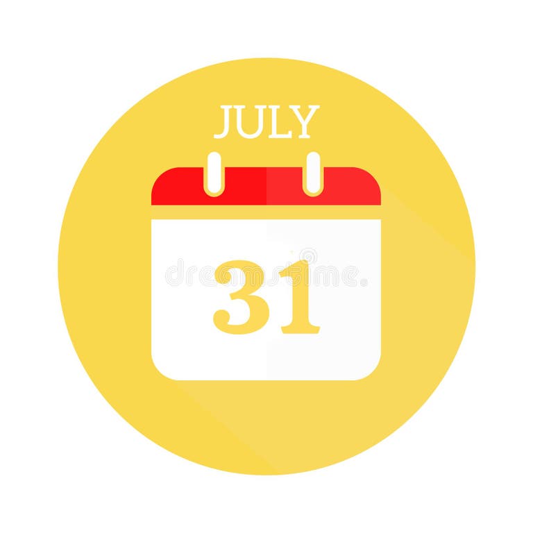 July 31 calendar flat icon stock illustration. Illustration of graphic ...