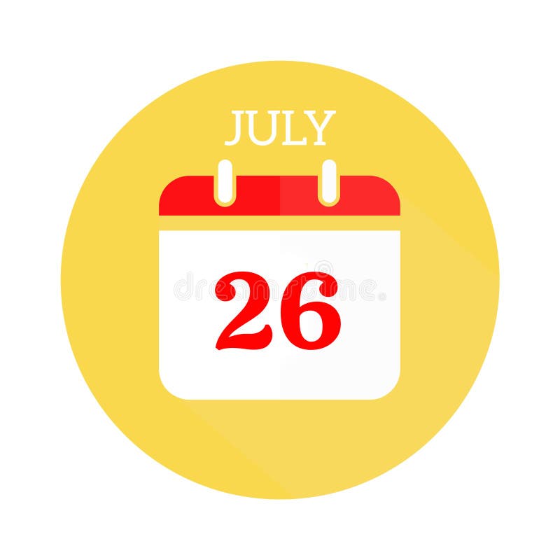 July 31 Calendar Flat Icon with Red Numbers Stock Illustration ...