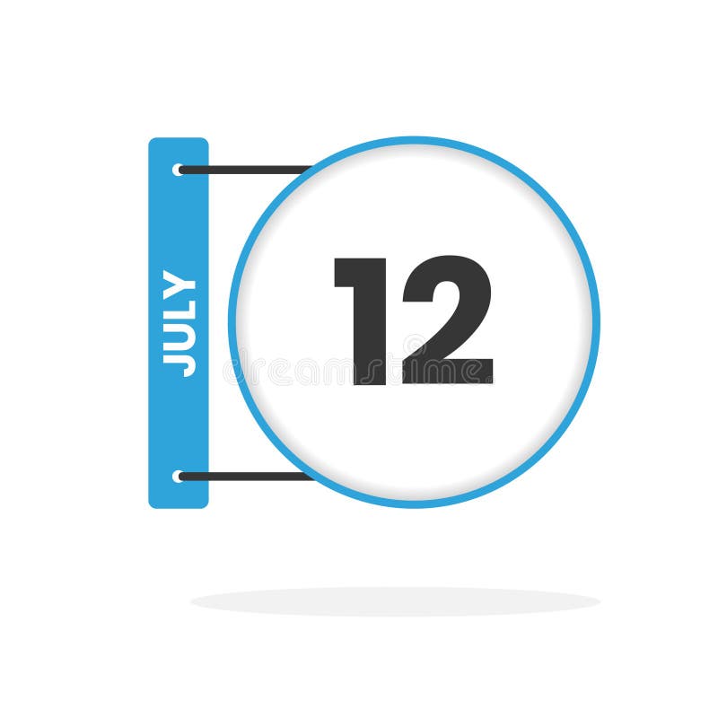 July 12 Calendar Icon. Date, Month Calendar Icon Vector Illustration ...