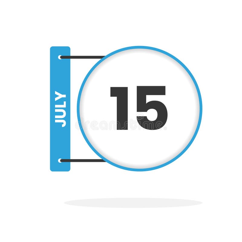 July 15 Calendar Icon. Date, Month Calendar Icon Vector Illustration ...