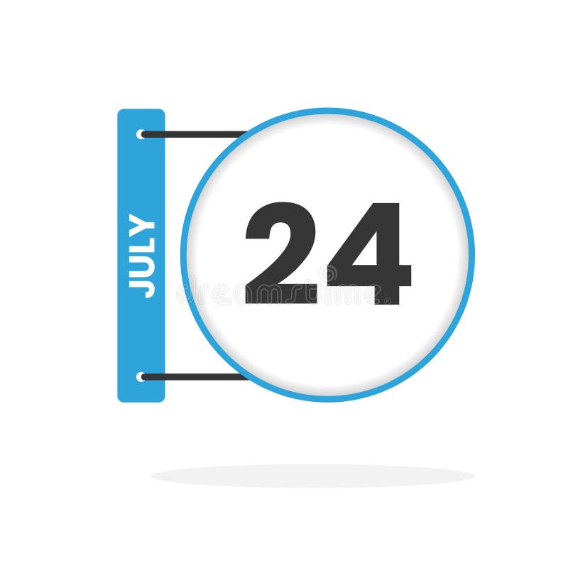 July 24 Calendar Icon. Date, Month Calendar Icon Vector Illustration ...