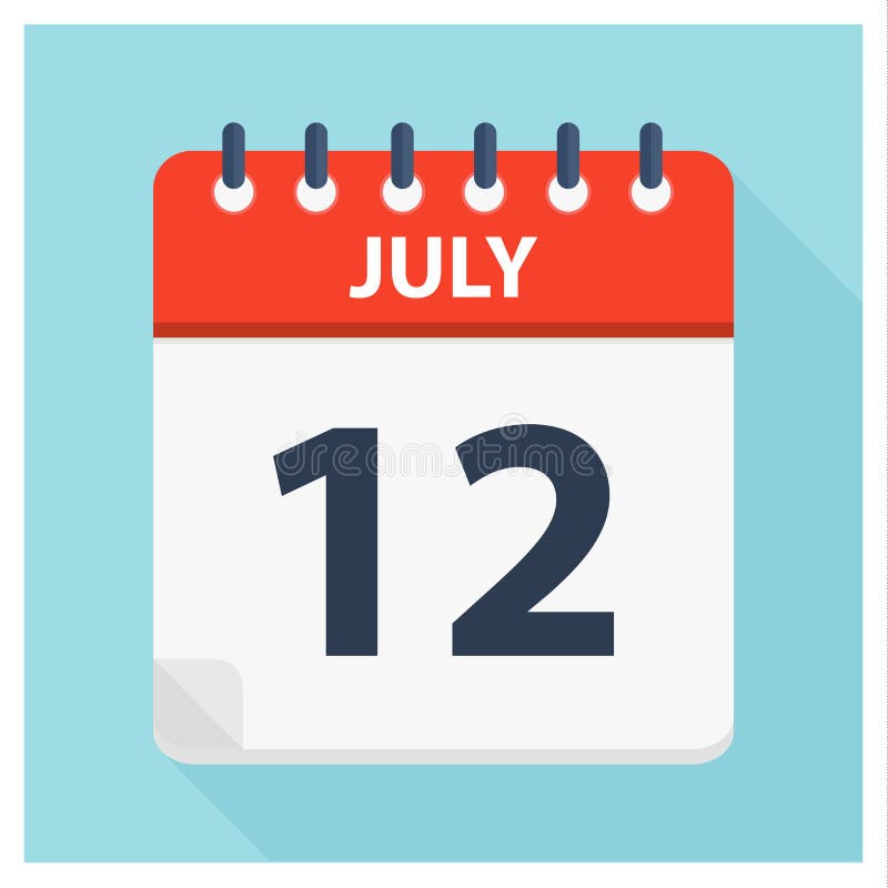 July 12 - Calendar Icon - Calendar Design Template Stock Illustration ...