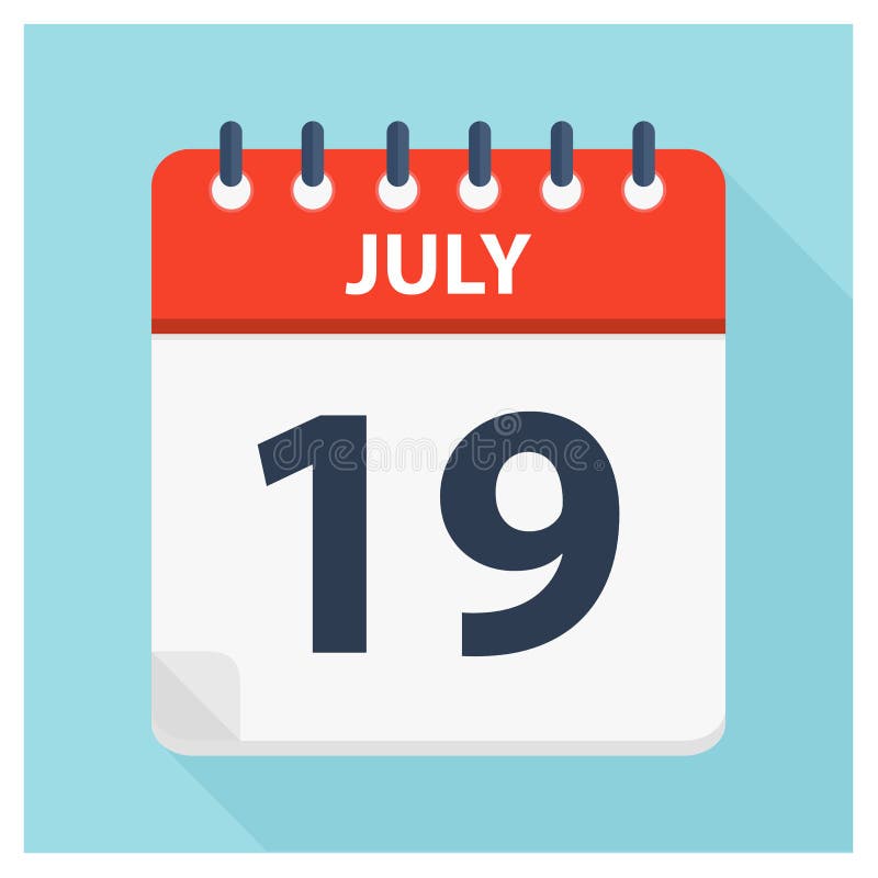 July 19 - Calendar Icon - Calendar Design Template Stock Illustration ...