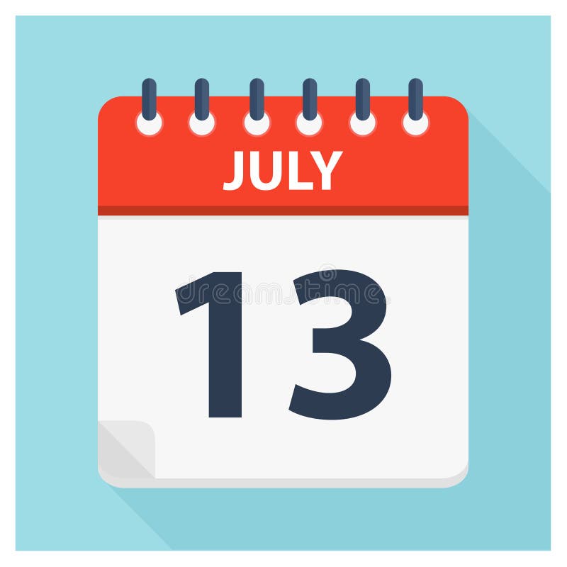 July 13 - Calendar Icon - Calendar Design Template Stock Illustration ...