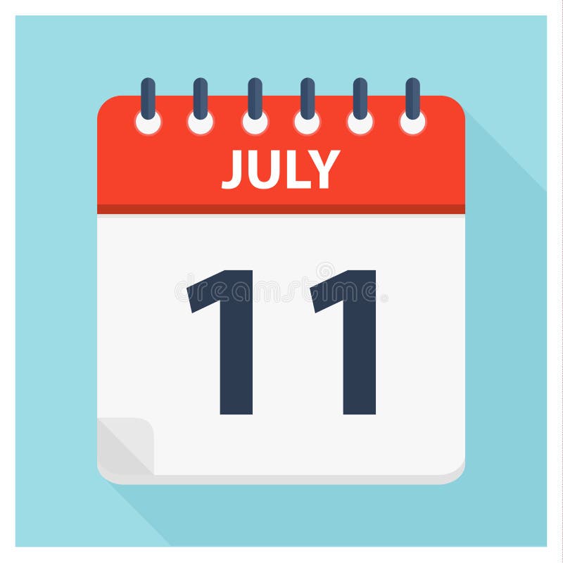July 11 - Calendar Icon - Calendar Design Template Stock Illustration ...