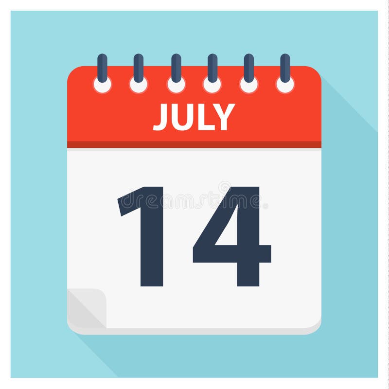 July 14 - Calendar Icon - Calendar Design Template Stock Illustration ...