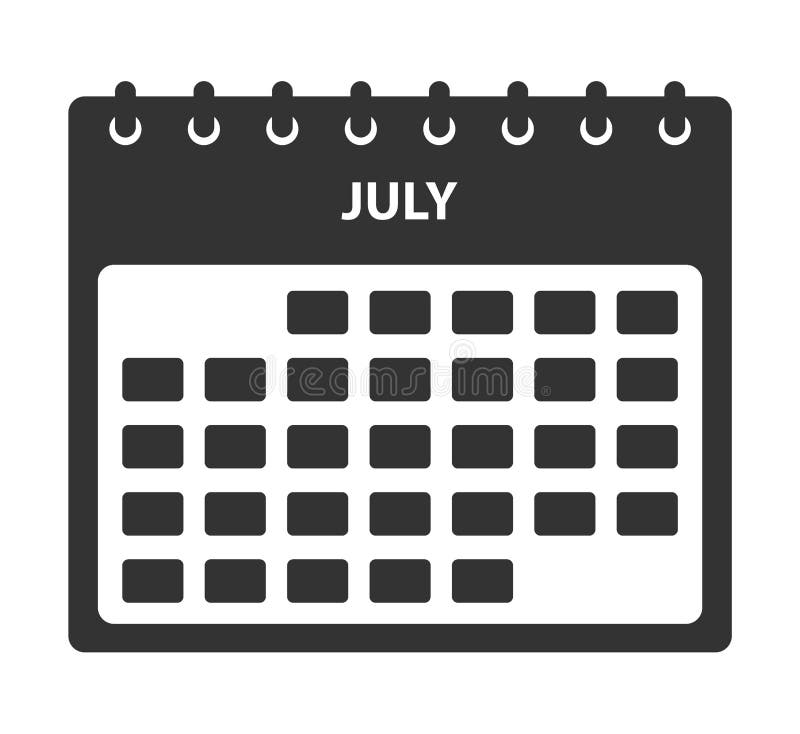 July Calendar Icon. stock vector. Illustration of july - 143637051