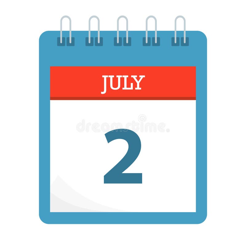 July 2 - Calendar Icon - Calendar Template Stock Vector - Illustration ...