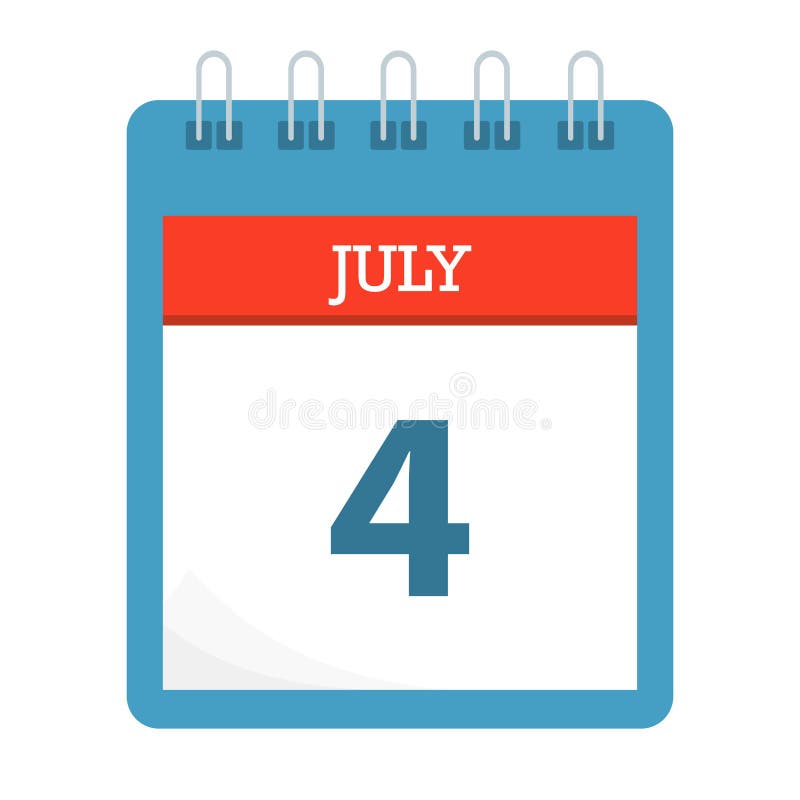 July 4 - Calendar Icon - Calendar Template Stock Vector - Illustration ...