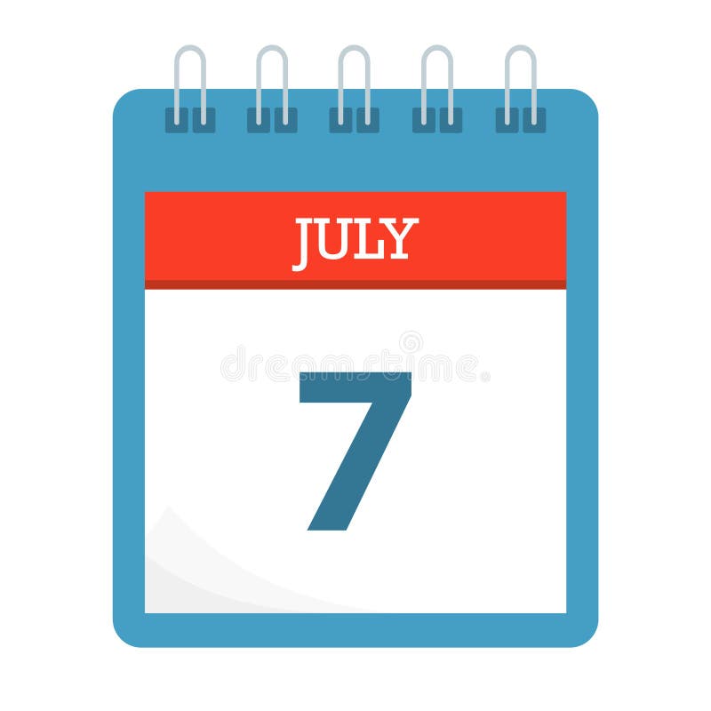 July 7 - Calendar Icon - Calendar Template Stock Vector - Illustration ...