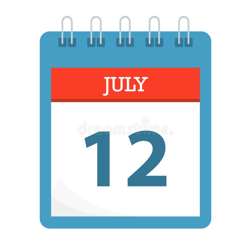 July 12 - Calendar Icon - Calendar Template Stock Vector - Illustration ...
