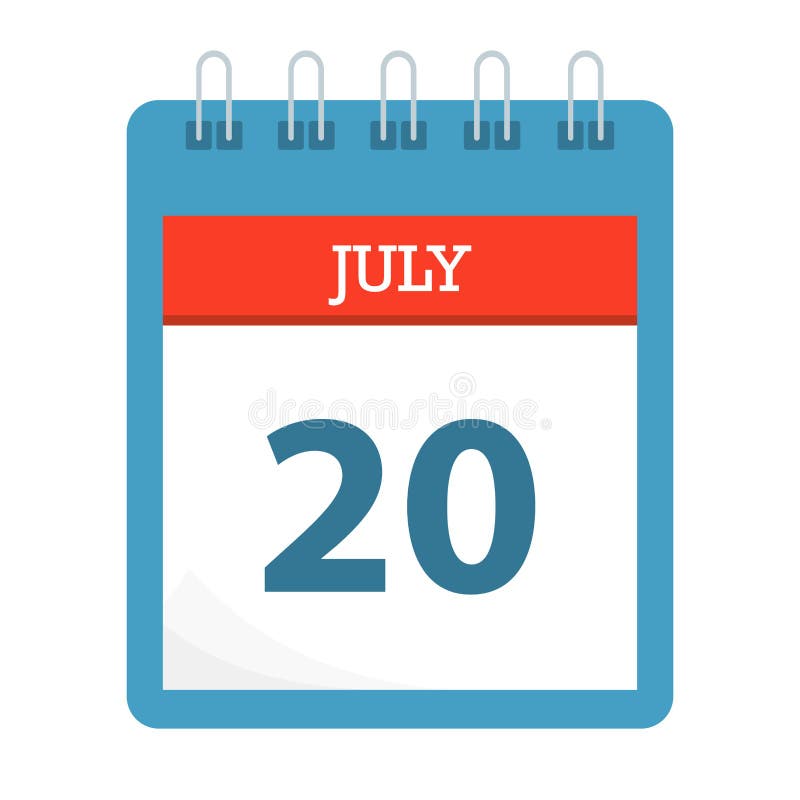 July 20 - Calendar Icon - Calendar Template Stock Vector - Illustration ...