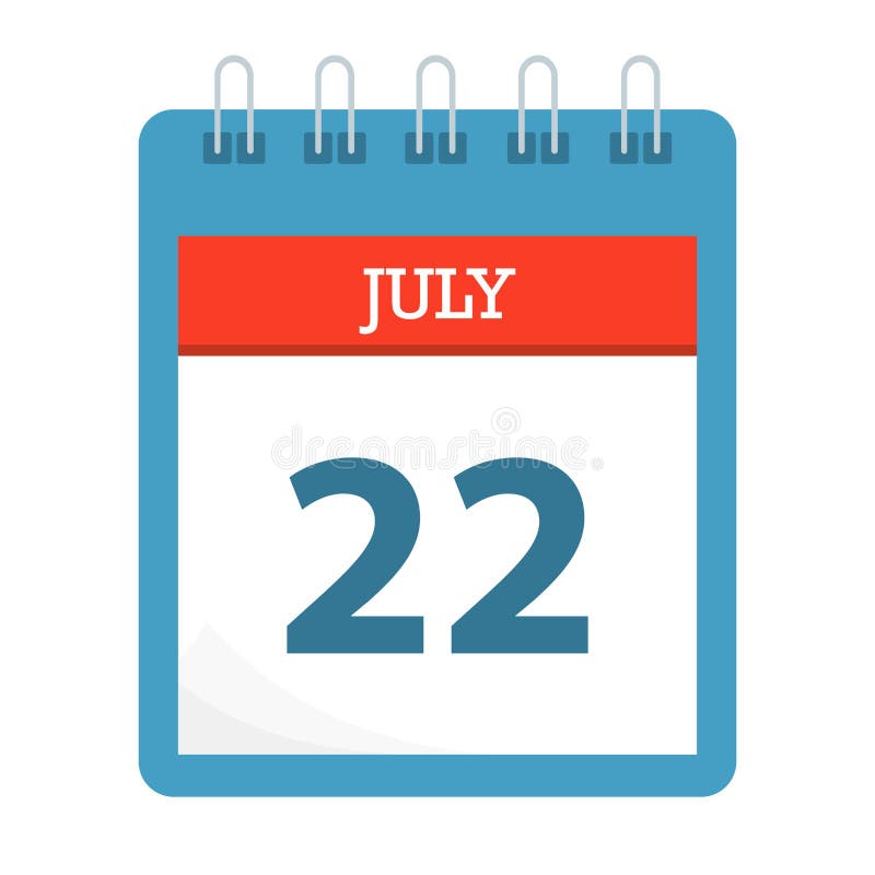 July 22 - Calendar Icon - Calendar Template Stock Vector - Illustration ...