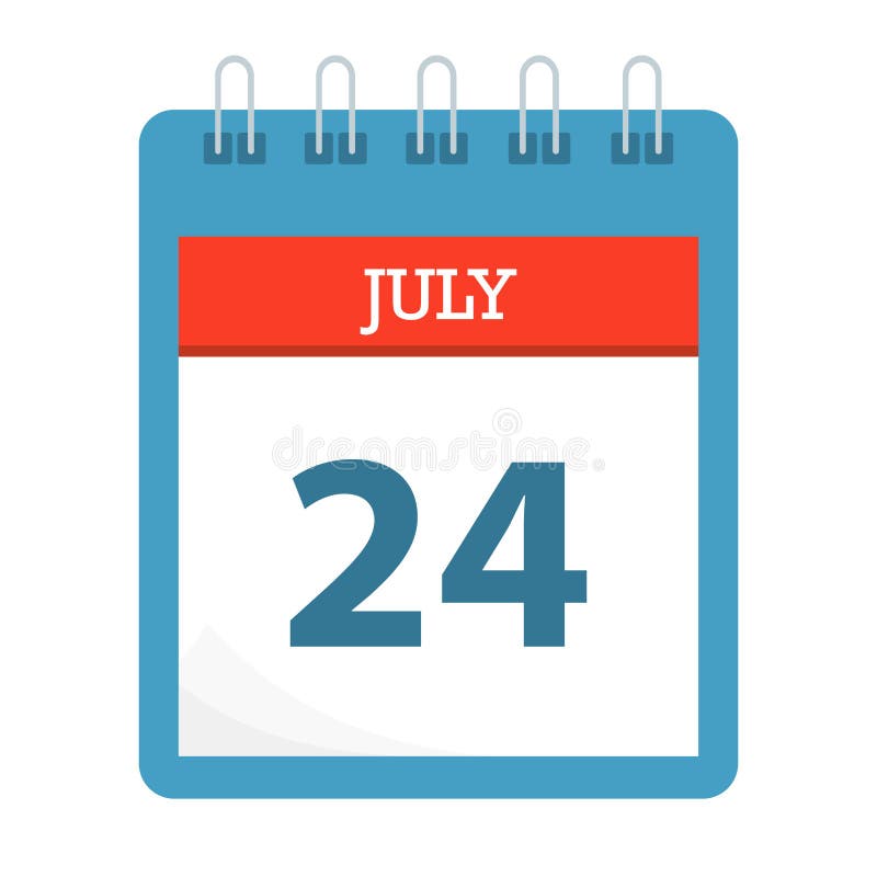 July 24 - Calendar Icon - Calendar Template Stock Vector - Illustration ...
