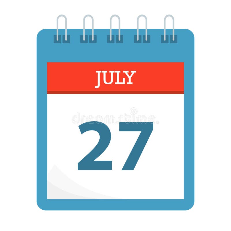 July 27 - Calendar Icon - Calendar Template Stock Vector - Illustration ...