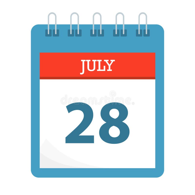 July 28 - Calendar Icon - Calendar Template Stock Vector - Illustration ...