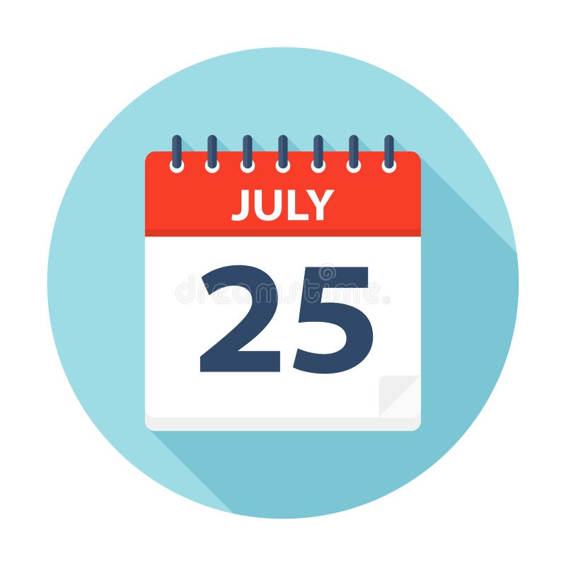 July 25 - Calendar Icon stock illustration. Illustration of calendar ...