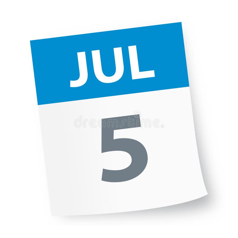 July 5 - Calendar Icon stock illustration. Illustration of vector ...
