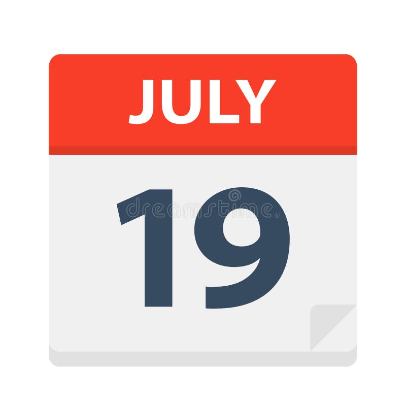 July 19 - Calendar Icon stock illustration. Illustration of vector ...