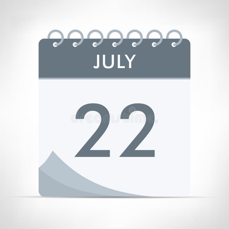 July 22 - Calendar Icon stock vector. Illustration of calendar - 217565639