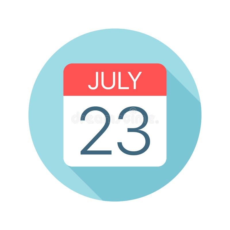 July 23 - Calendar Icon. Vector Illustration of One Day of Month Stock ...