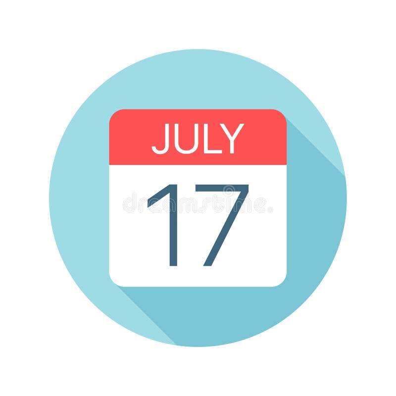 July 17 - Calendar Icon. Vector Illustration of One Day of Month Stock ...