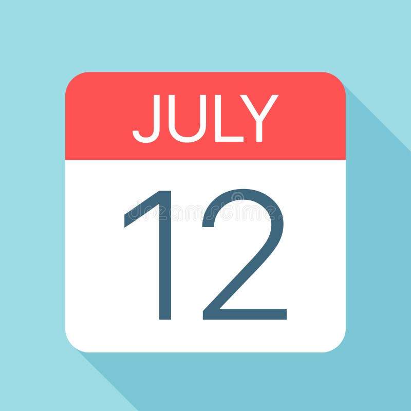 July 12 - Calendar Icon. Vector Illustration of One Day of Month Stock ...