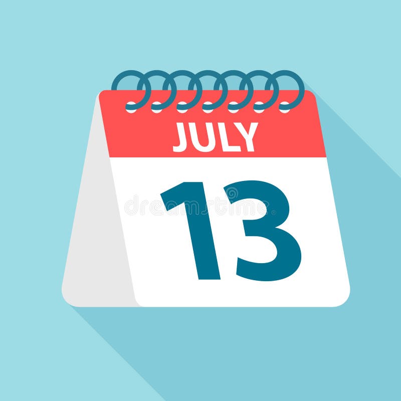 July 13 - Calendar Icon. Vector Illustration of One Day of Month ...