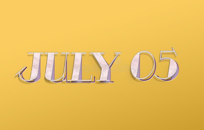 05 July, Calendar Icon. on Yellow Background Stock Illustration ...