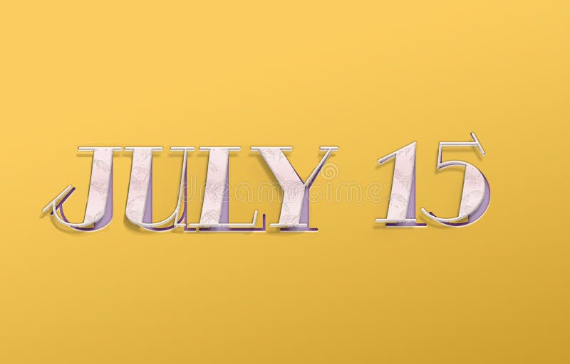 15 July, Calendar Icon. on Yellow Background Stock Illustration ...