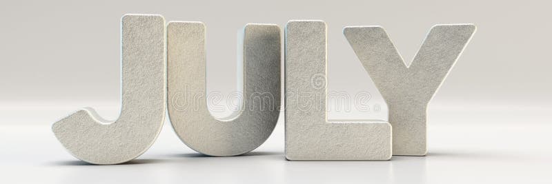 July Calendar Month - Letters in Metal Stock Illustration ...