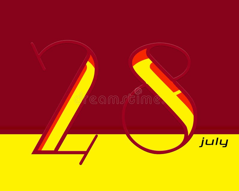 July 28, Calendar on Red and Yellow Background Stock Illustration ...