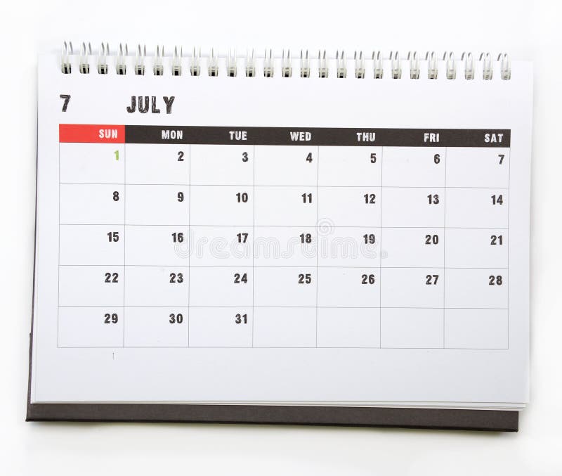 July - calendar stock photo. Image of calendar, grid - 55966946