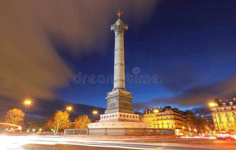 The July Column on Bastille Square in Paris, France. Stock Image ...