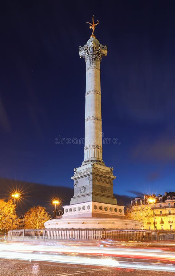 The July Column on Bastille Square in Paris, France. Stock Image ...