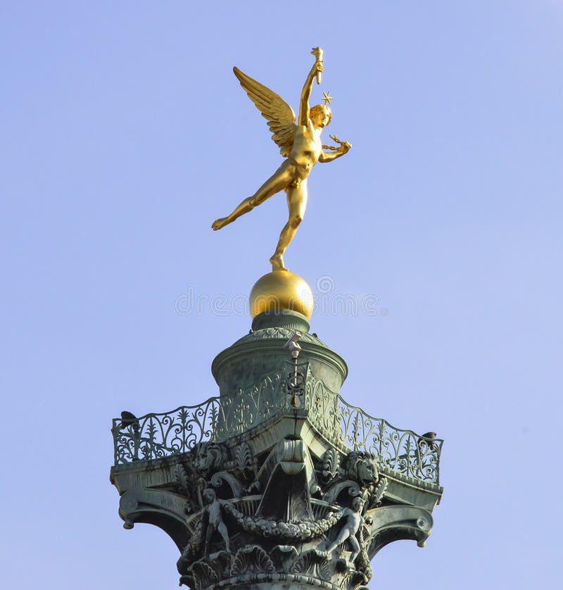July Column Colonne De Juillet with Its Iconic Sculpture of Genie De La ...