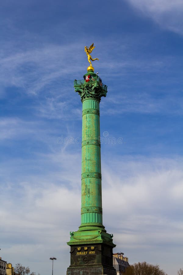 July Column Colonne De Juillet with Its Iconic Sculpture of Genie De La ...