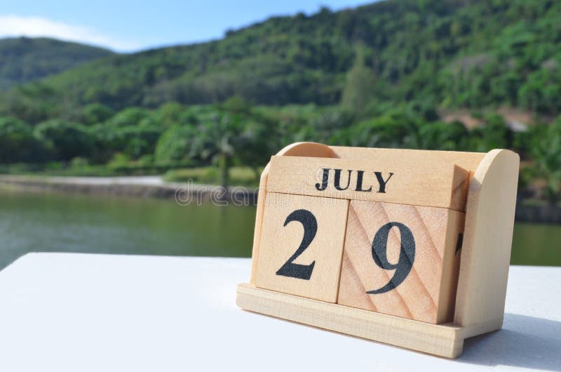 July 29, Date Design with Number Cube on White Table, Cover Design in ...