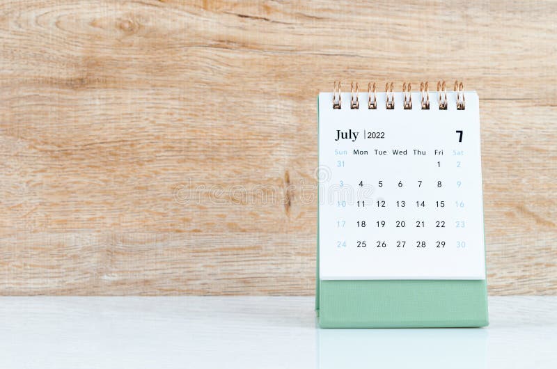July 2022 Desk Calendar on White Table Stock Photo - Image of month ...