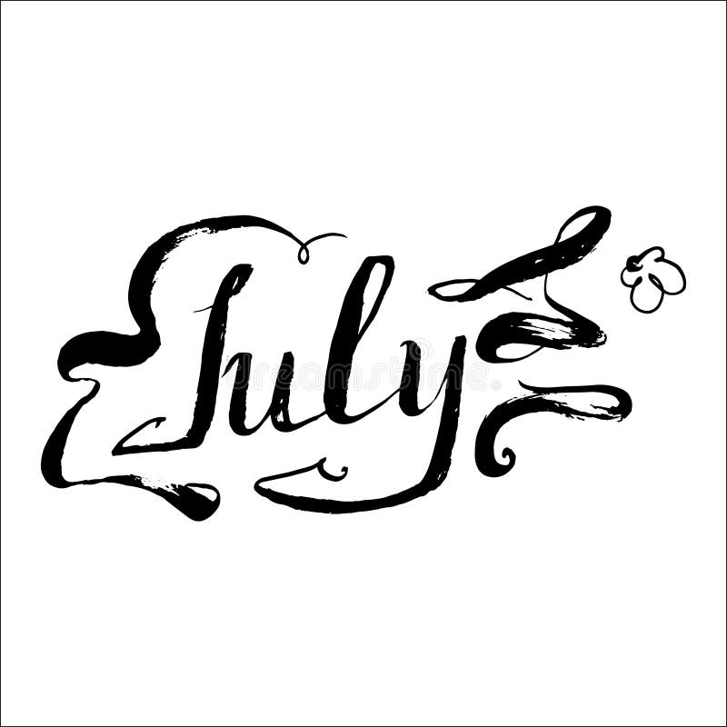 July& X27; El Poner Letras De Los Meses Del Vector De S Ilustración del ...