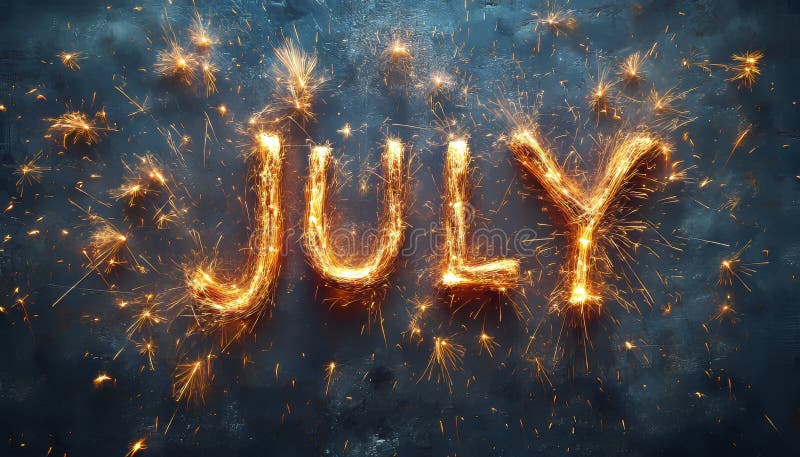 July Fireworks a Sparkling Celebration with Blazing Light Trails on a ...